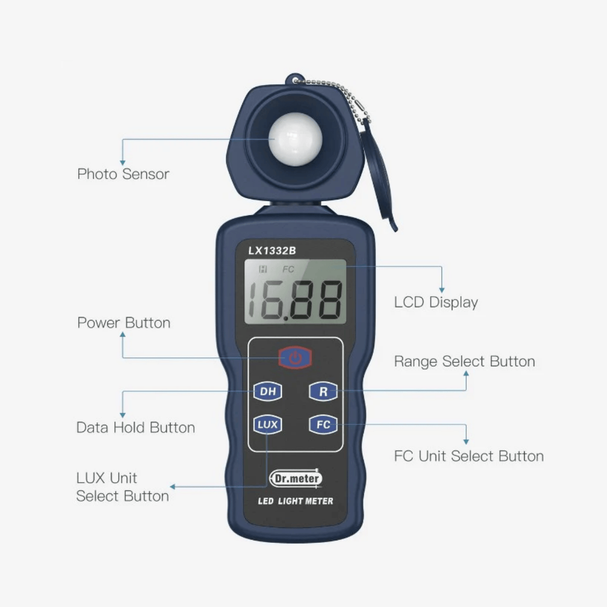 Luxometro LED DR.METER LX-1332B – Baldor Shop