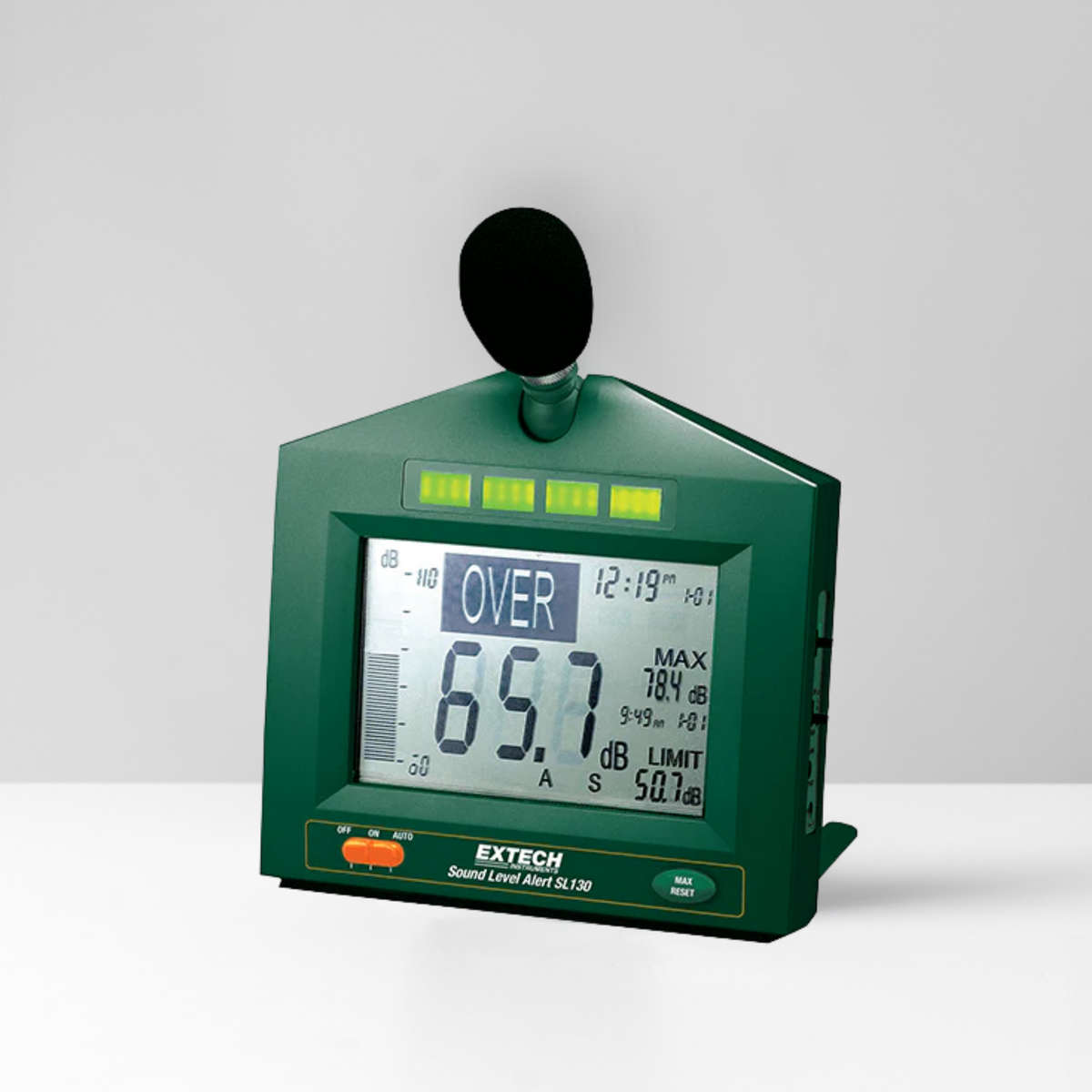 Decibelimetro Con pantalla LED extech modelo SL-130G – Baldor Shop